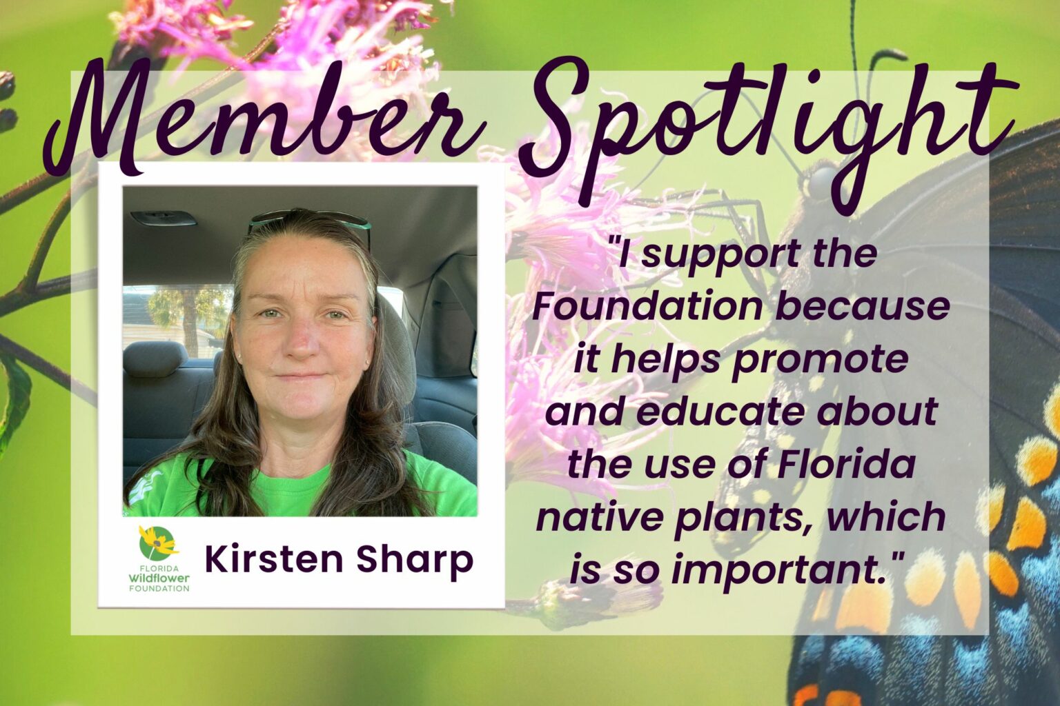 Member Spotlight: Kirsten Sharp - Florida Wildflower Foundation